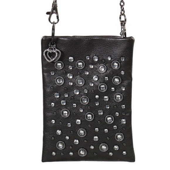 Swarovski | Bags | Lisa Berck Leather Mini Crossbody Chain Strap ...